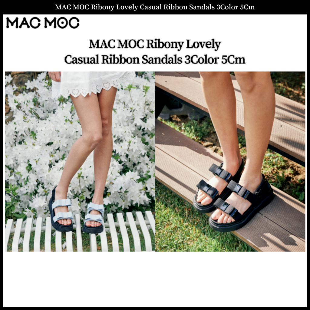 MAC MOC Ribony Lovely Casual Ribbon Sandals 3Color 5Cm | Shopee Philippines