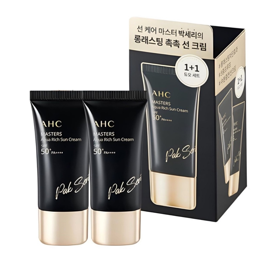 AHC MASTERS Aqua Rich Sun Cream Duo Set SPF50+ PA++++ 30ml x 2ea | Shopee Philippines