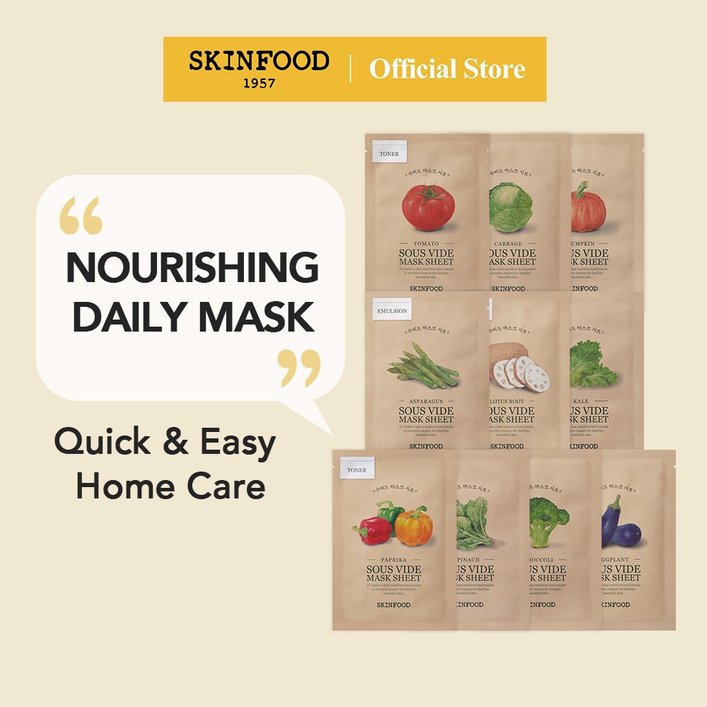 [Bundle of 10][SKINFOOD Official] Sous Vide Sheet Mask 10ea / Various ...