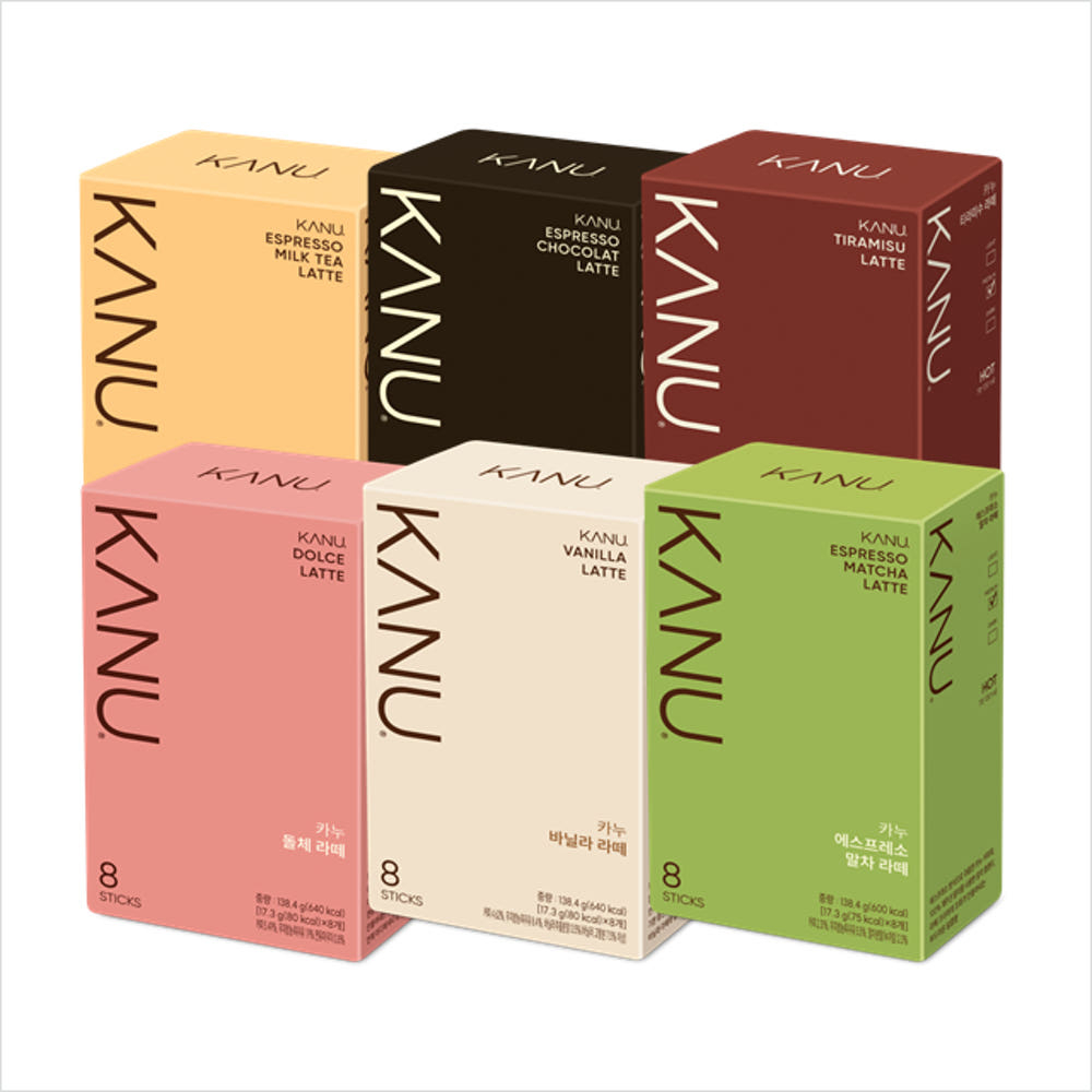 Kanu Sweet Latte Variety Pack (8ea , 1Box) 6 Flavor, Korean Mix Coffee ...