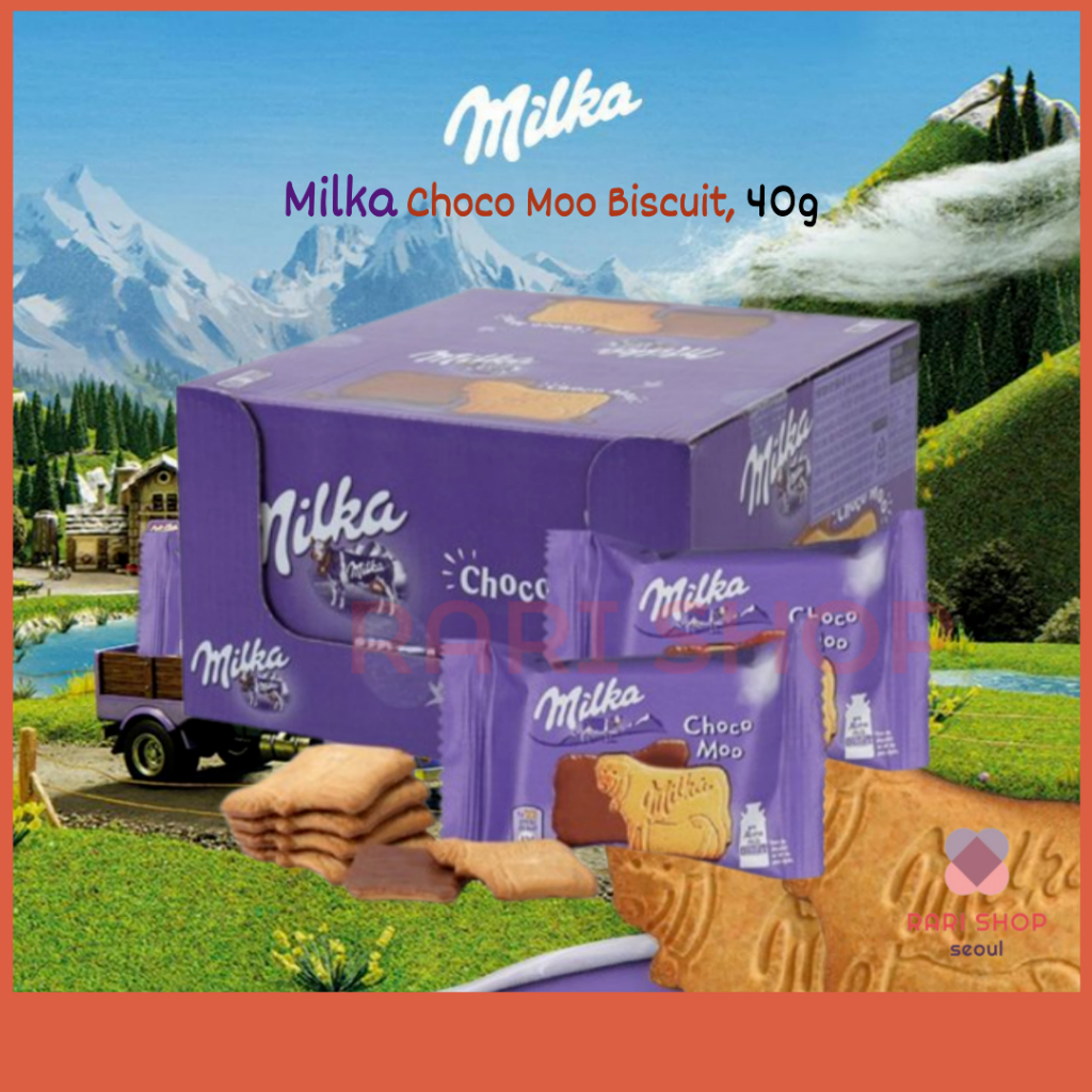 [Milka] Milka Choco Moo Biscuit 40g Chocolate Snack 200g | Shopee ...