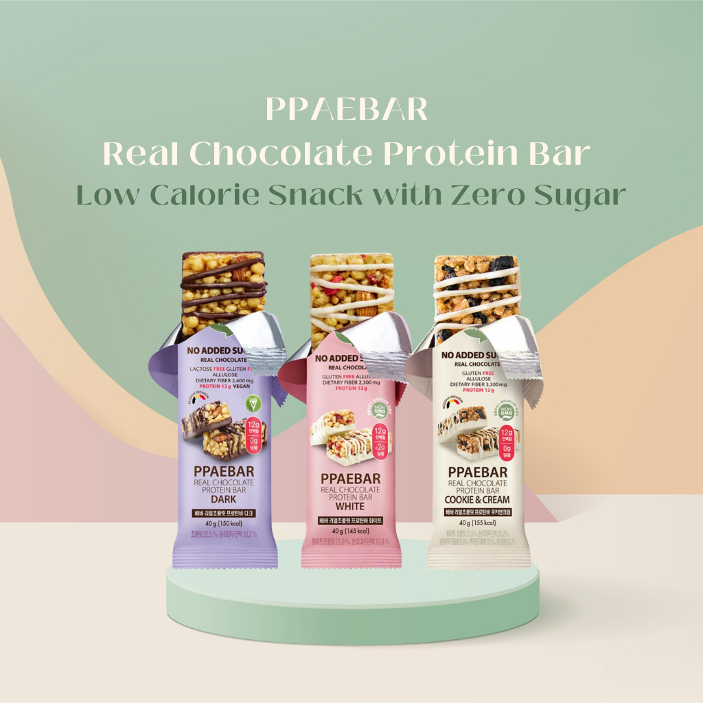 PPAEBAR Real Chocolate Protein Bar - Low Calorie Snack with Zero Sugar ...