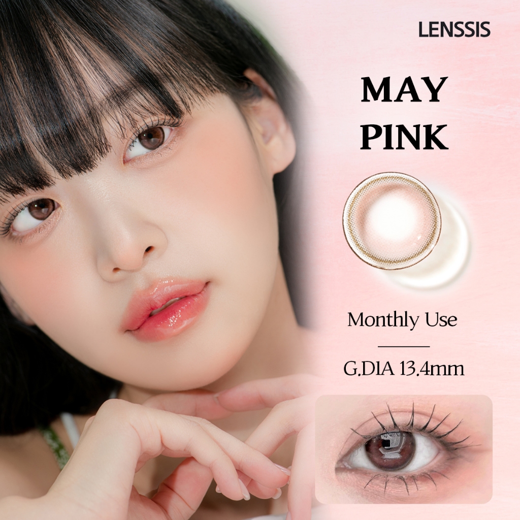 [LENSSIS] May [PINK] Contact Lens [1 Month Use Graded Color Lens, Ship ...