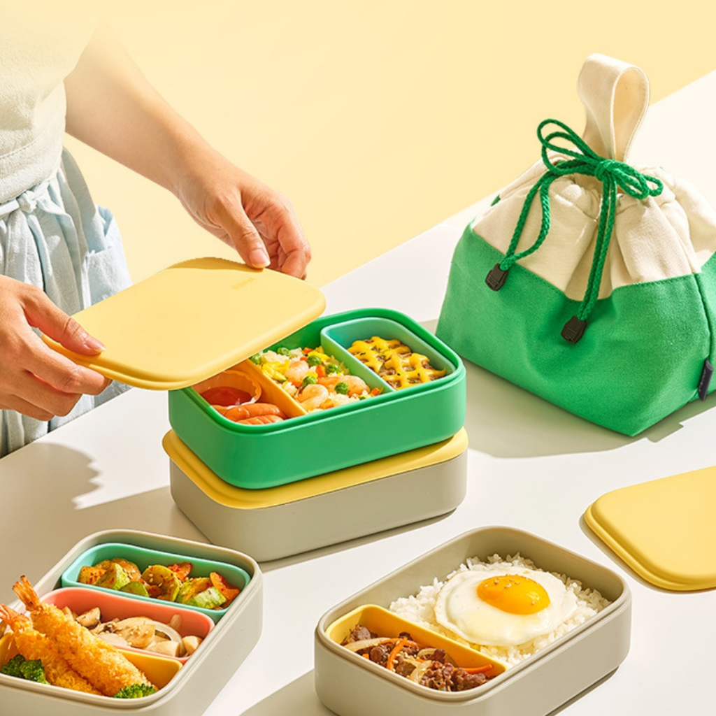 SILIPOT Premium Silicone To Go Lunch Box Meal Prep Airtight Container ...