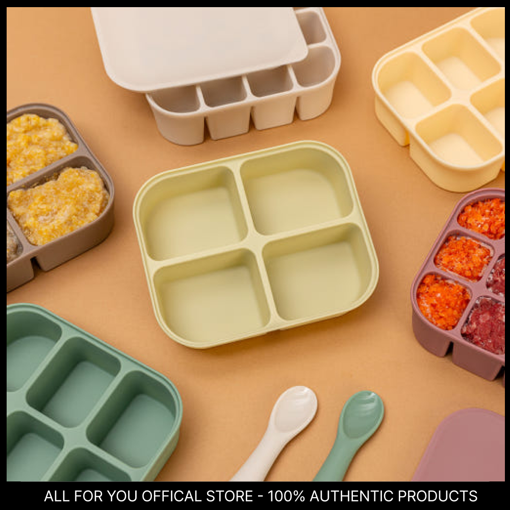 [Bluemama] Silicone Baby Food Cube Container Set, 2p | Shopee Philippines