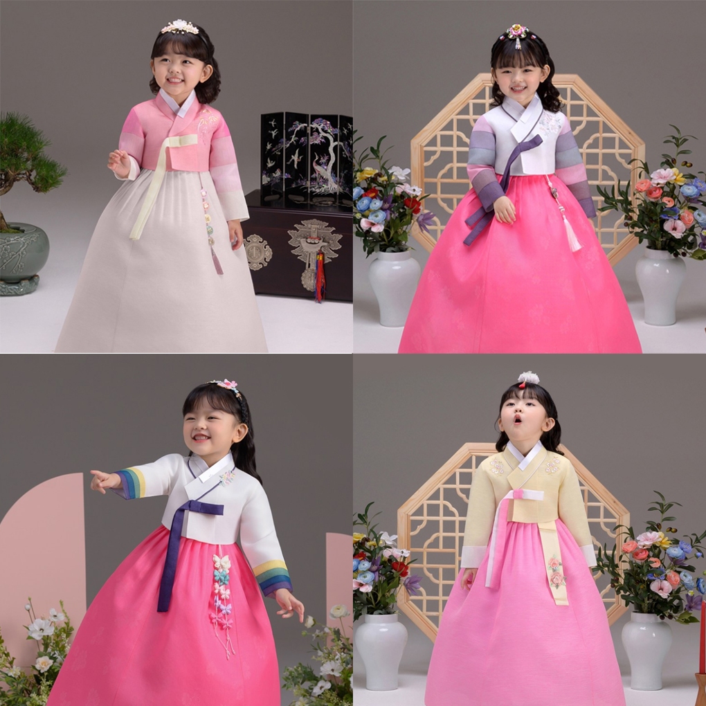 [KIDS HANBOK] KoreaTraditional Cute Pink Girl Hanbok Collection ...