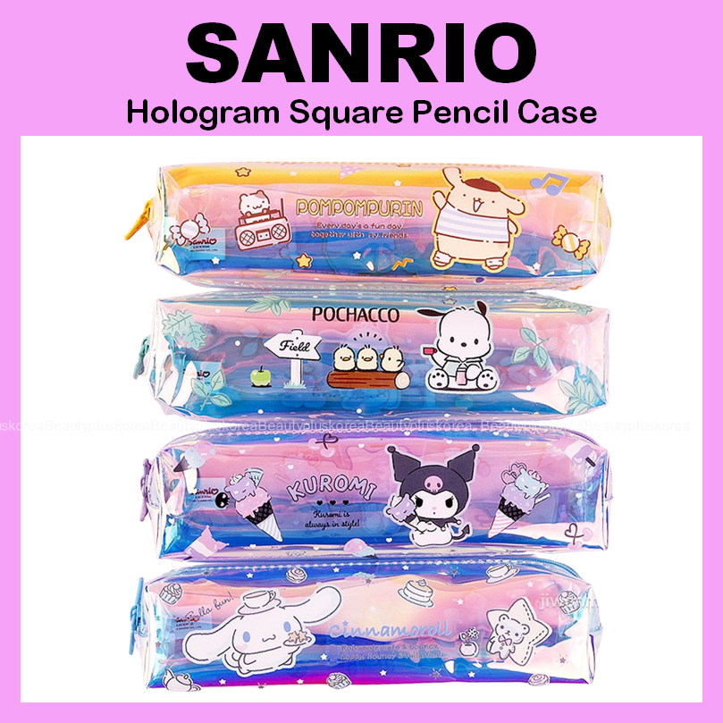[SANRIO] Hologram Square Pencil Case (Kuromi / Cinnamoroll ...