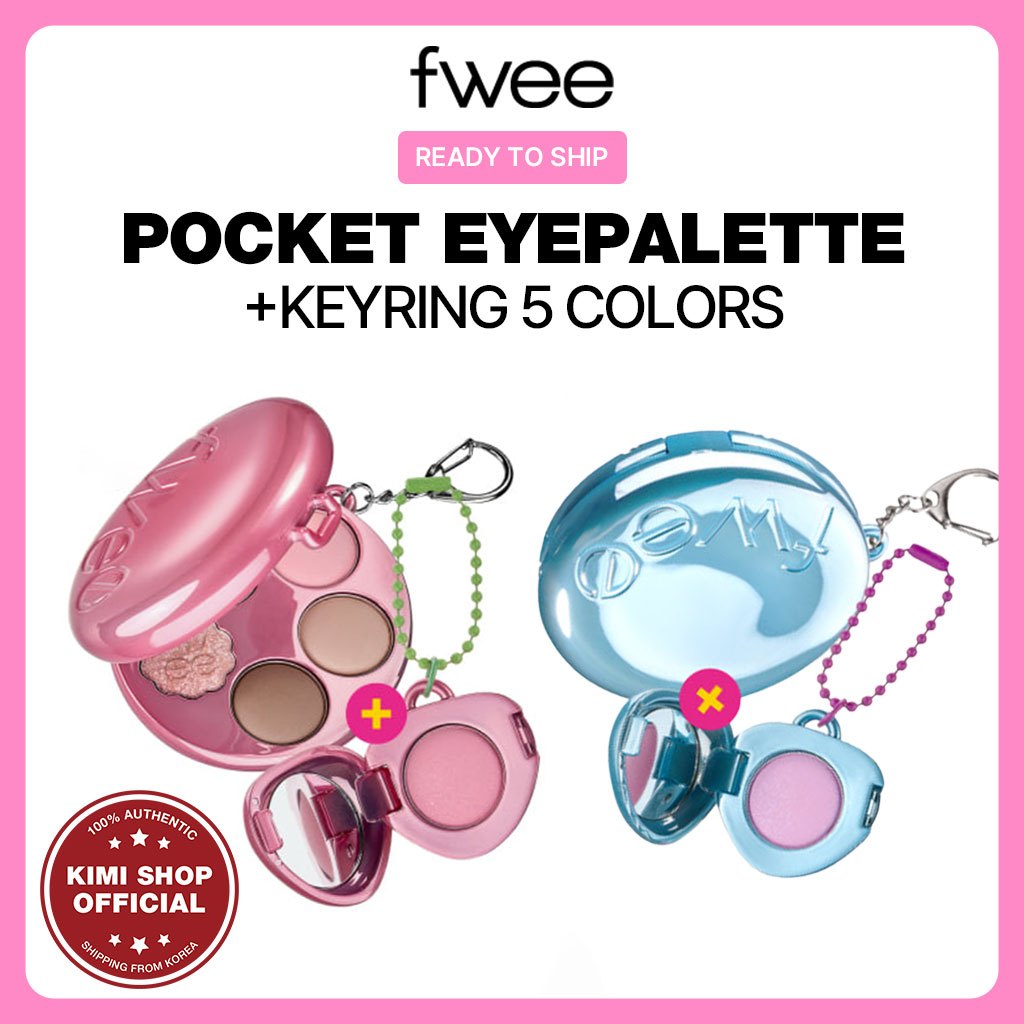 (Choose Keyring)[FWEE] Pocket Eye Shadow Palette 5 colors with Keychain ...