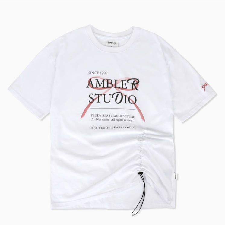 [AMBLER] Teddy bear lovers Over fit String T-Shirts AS1119 | Shopee ...