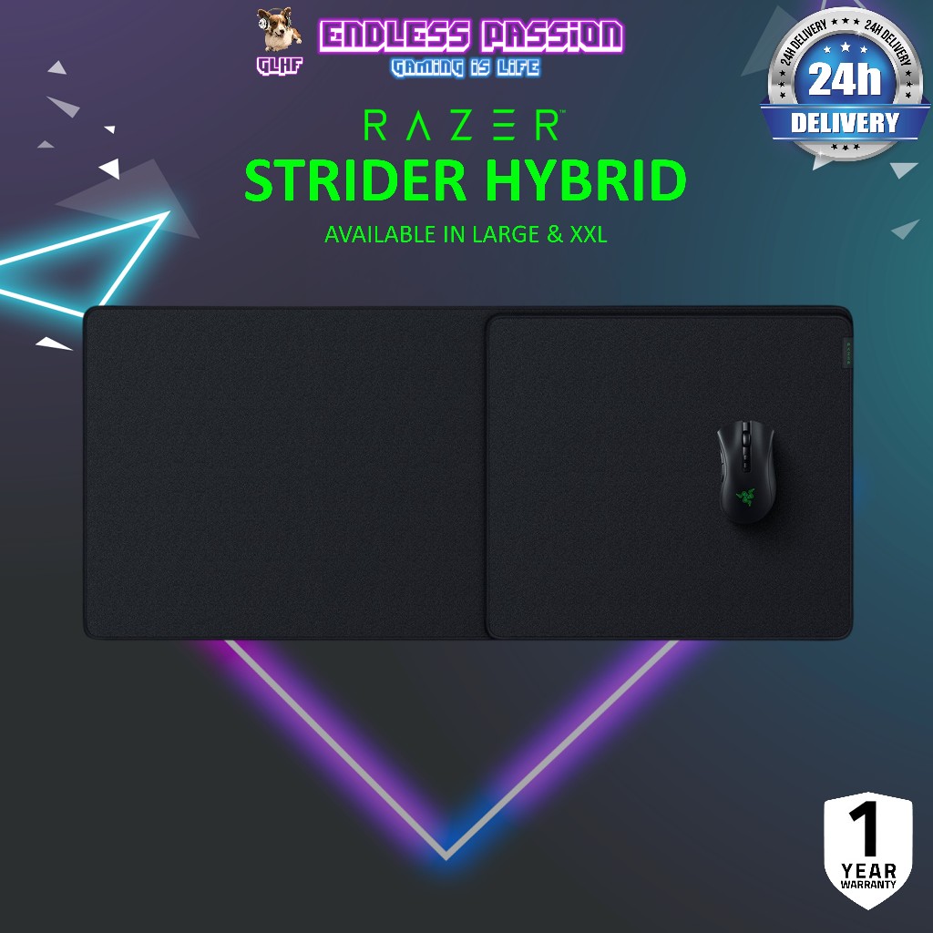Razer Strider – Hybrid soft/hard mouse mat with a soft base and smooth ...