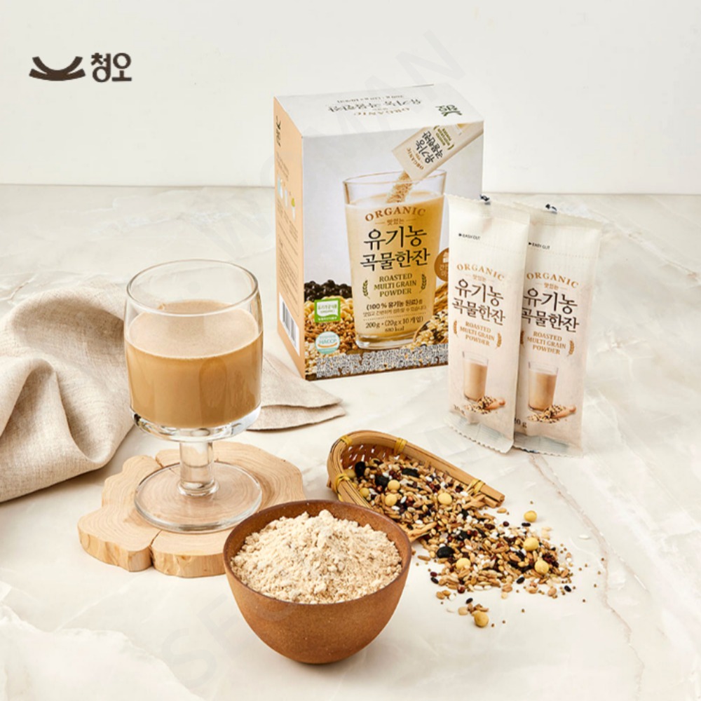ChungO 100% Korean Organic Roasted Multi Grain Powder 200g(20g X 10 ...