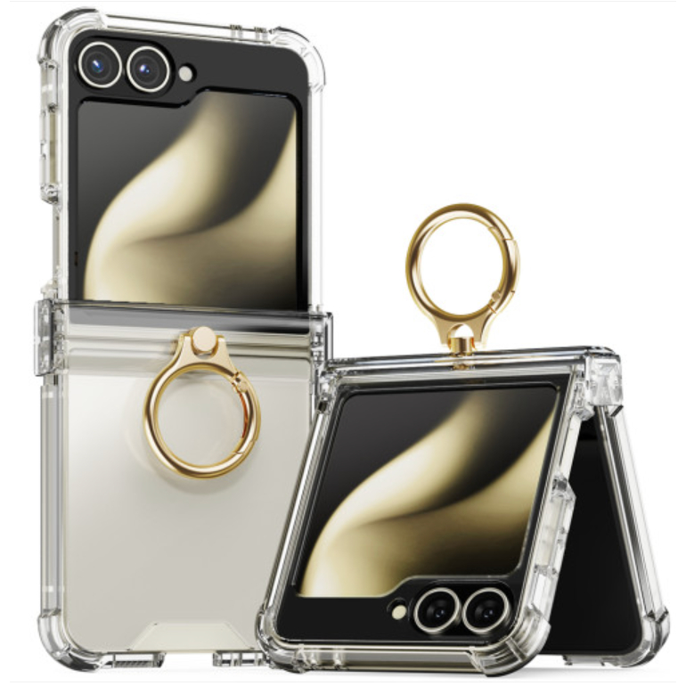 Sinjimoru - airguard bumper ring hinge cover clear case for galaxy z ...