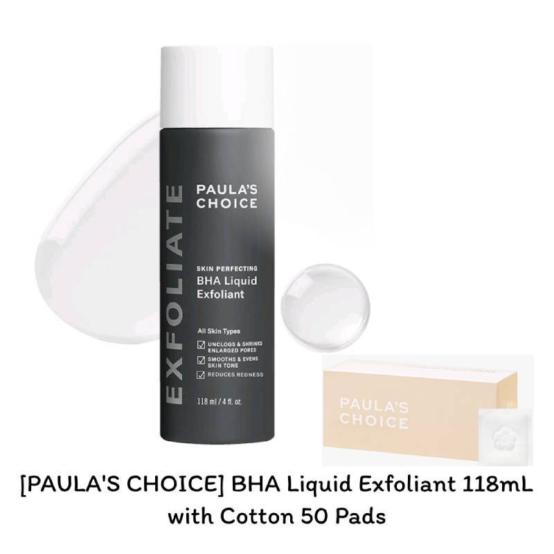 [PAULA'S CHOICE] BHA Liquid Exfoliant 118ml with Cotton 50 pads ...