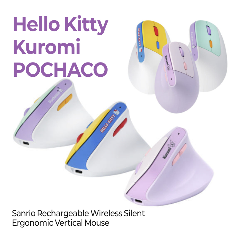 ROYCHE Sanrio Rechargeable Wireless Silent Ergonomic Vertical Mouse ...
