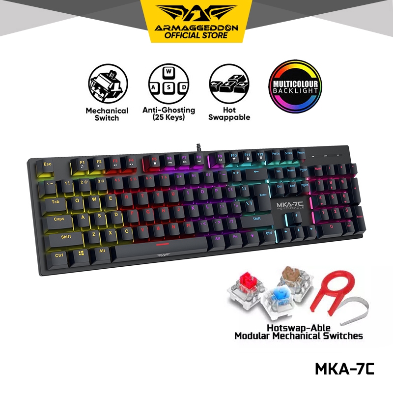 Armaggeddon MKA-7C Hotswappable Anti Ghosting Wired Mechanical Keyboard ...