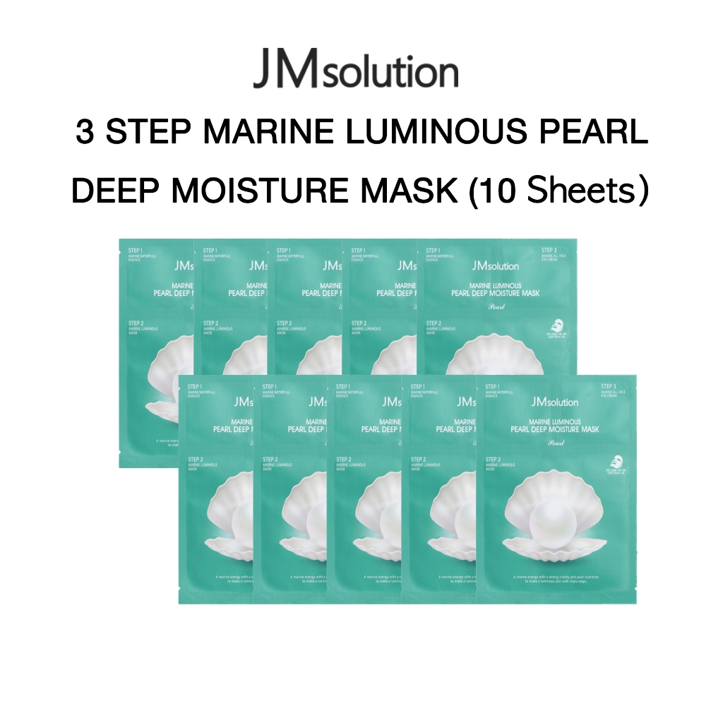 JM Solution | Marine Luminous Pearl Deep Moisture 3 Step Skin Care Face ...