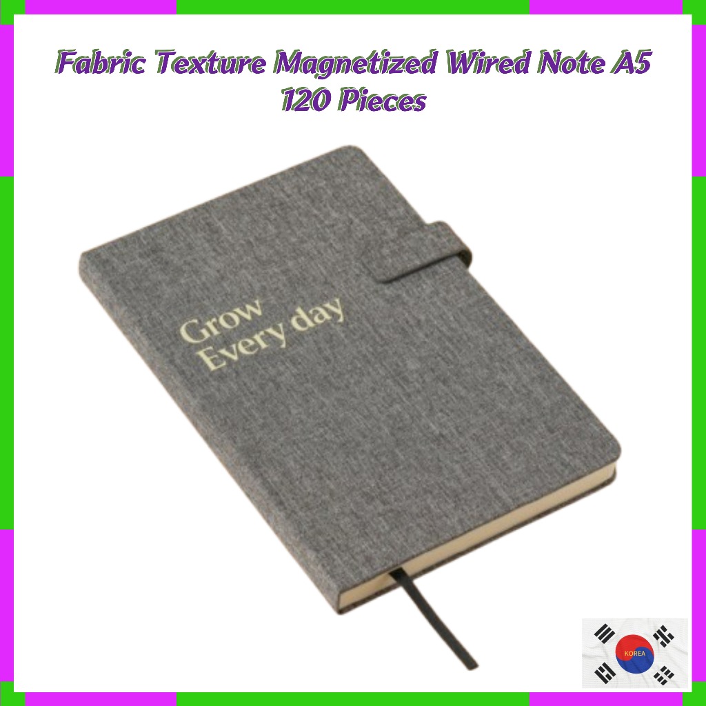 Fabric Texture Magnetic Wired Notebook A5 - 120 Sheets, Diary, Office ...