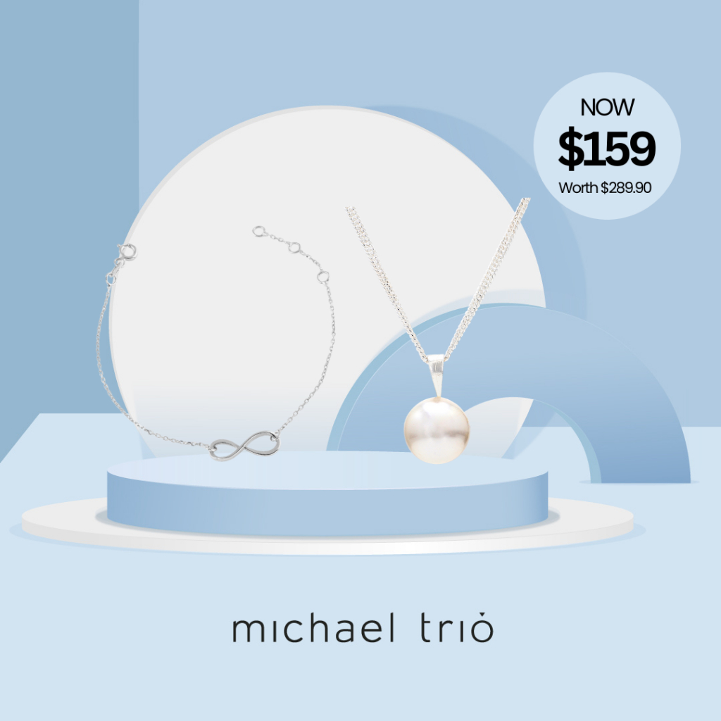 Michael Trio Exclusive Bundle Set [Infinity Bracelet & Pearl Necklace] | Shopee Philippines