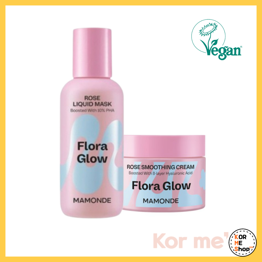 MAMONDE Flora Glow Rose Liquid Mask 80ml / Flora Glow Rose Cream 50ml | Shopee Philippines