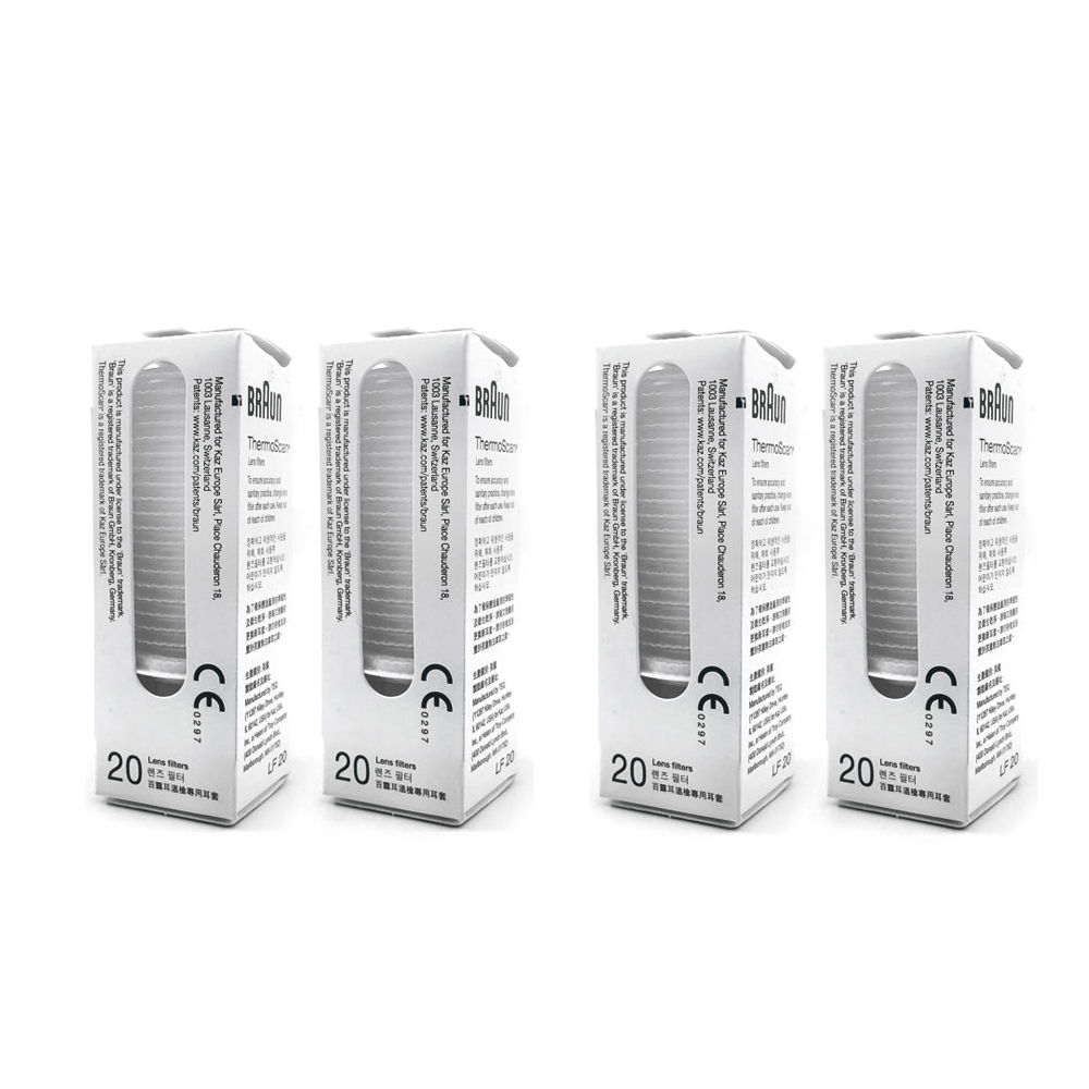 20's x 4 boxes (80 filters) Genuine Braun Thermoscan Ear Thermometer ...