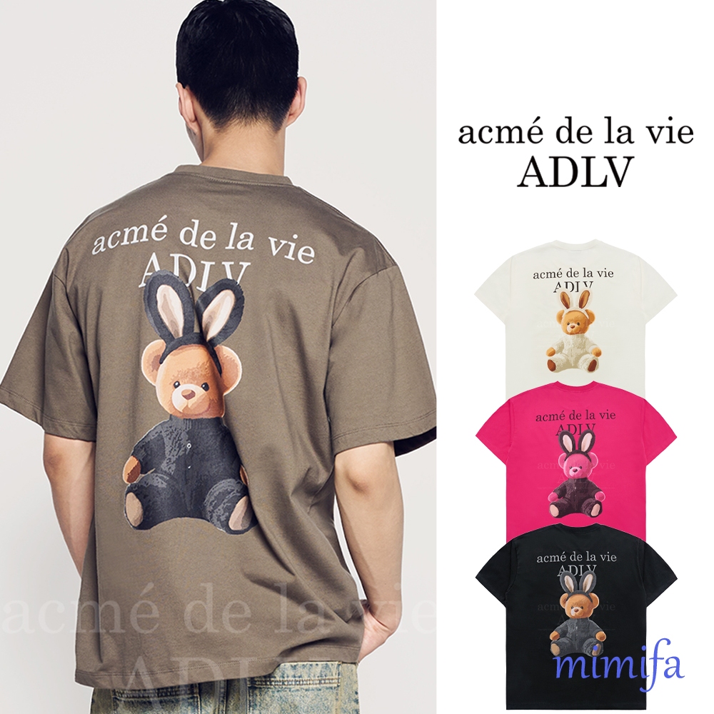 acme de la vie ADLV RABBIT BEAR DOLL LOGO SHORT SLEEVE T-SHIRT | Shopee ...
