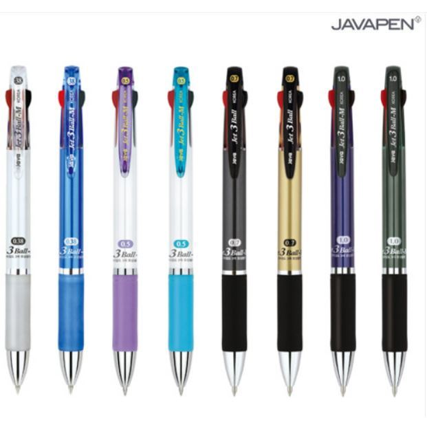 [Made In Korea] JAVA JET M 3 Color Ballpoint Pen(0.38/0.5/0.7/1.0mm ...