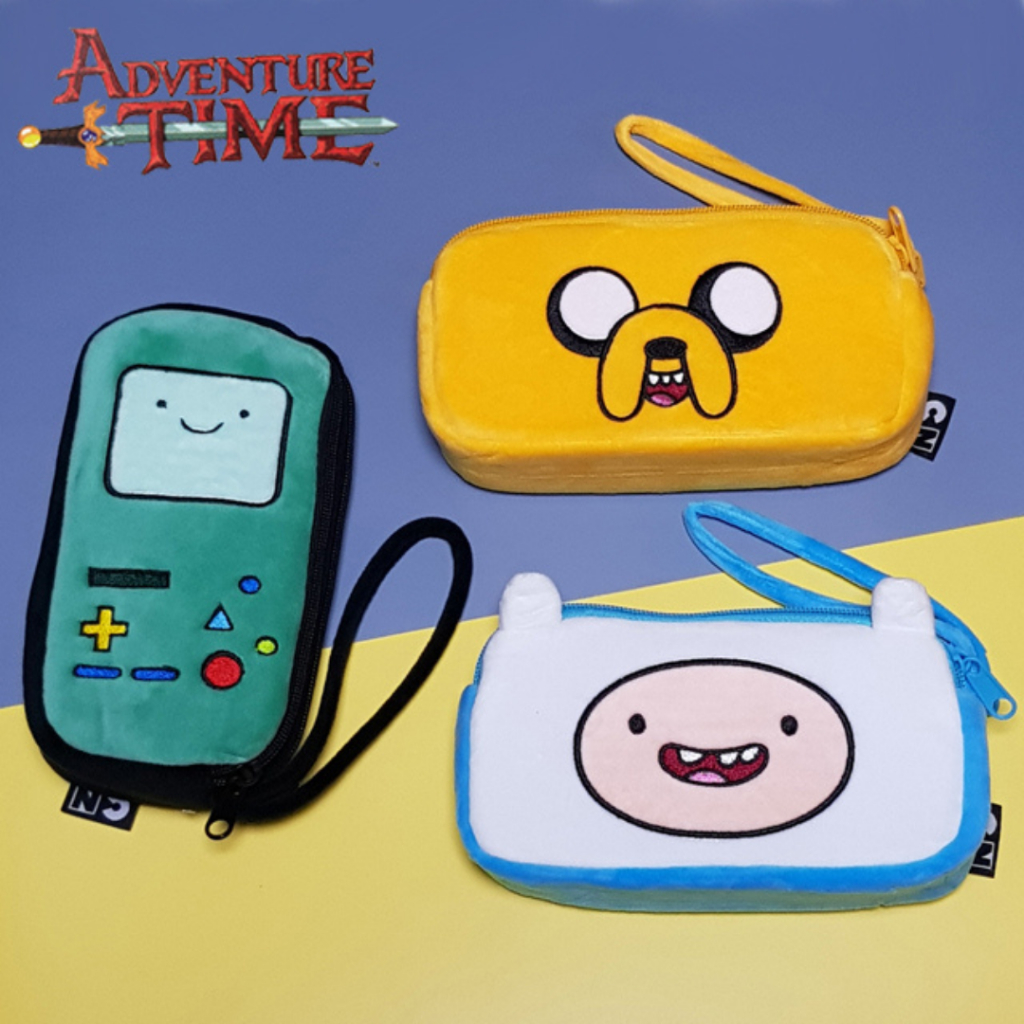 ⭐[Adventure Time] BMO Finn Jake Plush Type Pencil Case 2 Sections Pen ...