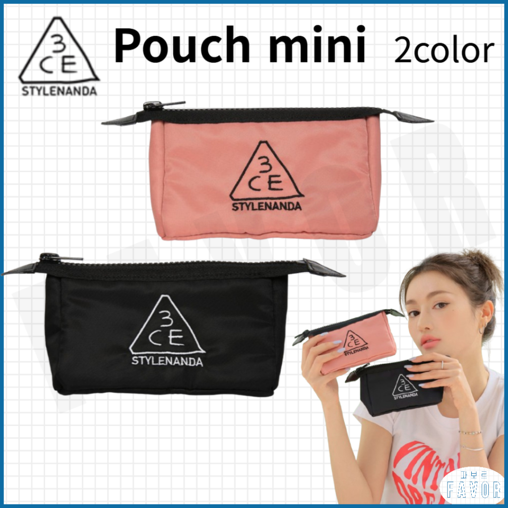 3CE Pouch mini 2color Black mood pink Stylish item Korean beauty ...