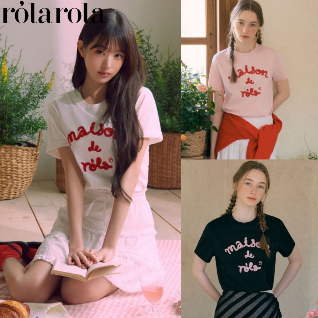 +++add color [ROLAROLA] MAISON DE ROLA EMBROIDERY T-SHIRT_6color / 100% ...