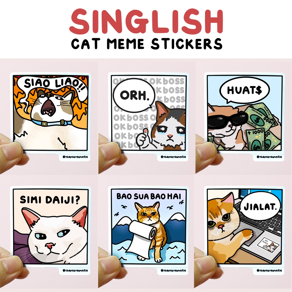 "singlish" corporate cat meme stickers | Shopee Philippines