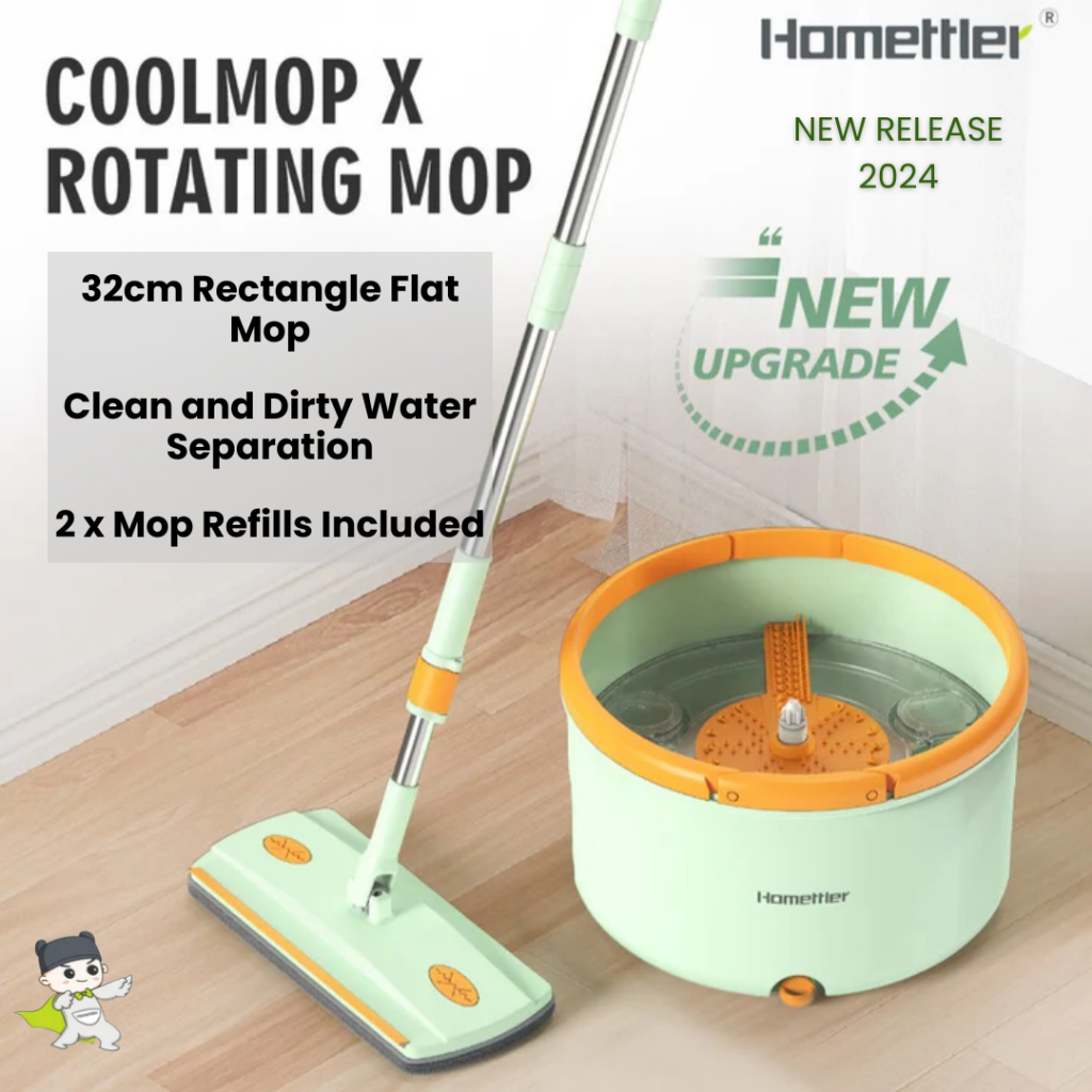 Homettler CoolMop X Spin Mop Set and Bucket System Set CW007 | Shopee ...