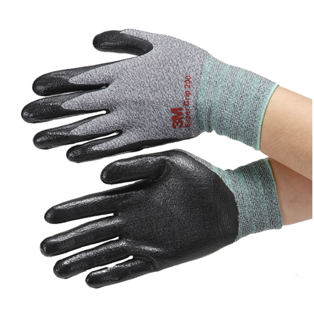 3M Super Grip 200 Safety Gloves S/M/L Size NBR coating Work gloves ...