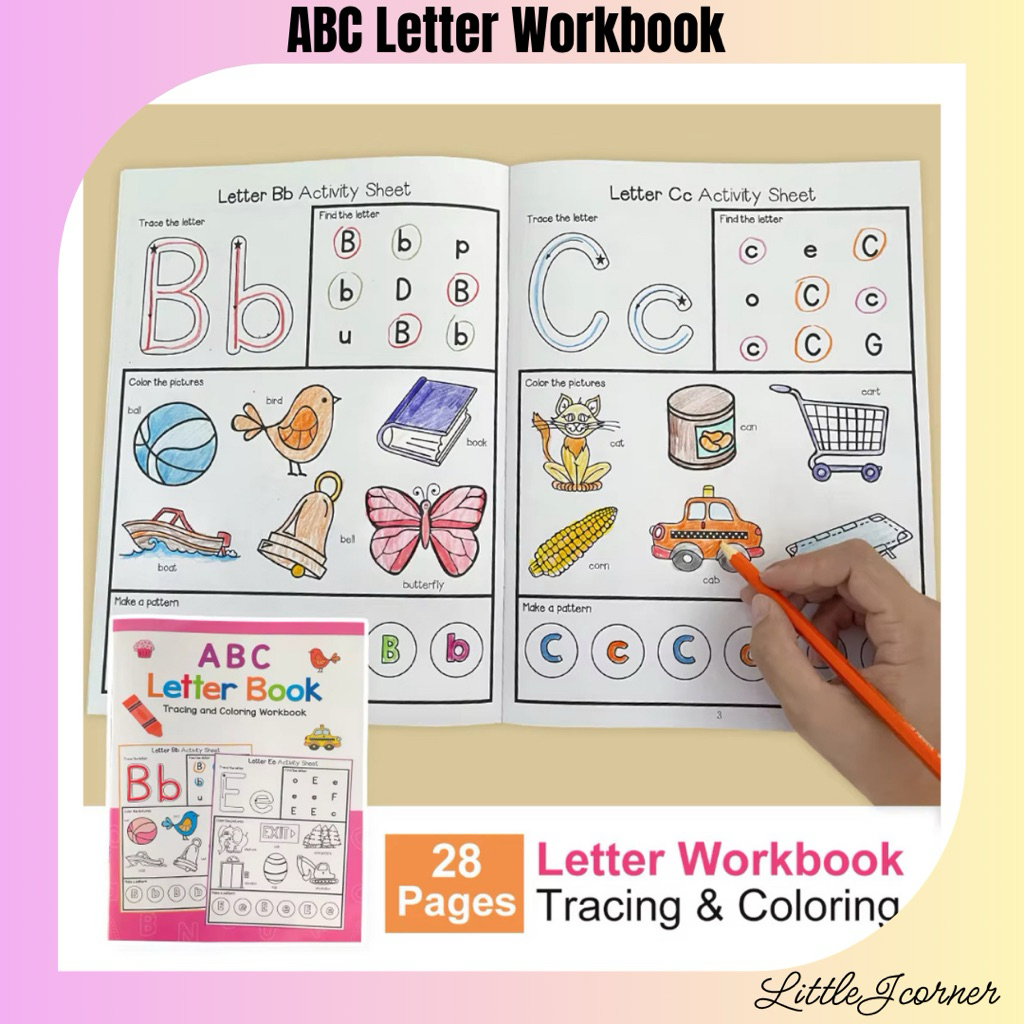 ABC Tracing Coloring Letter Workbook for Kids |28 Pages |Alphabet ...