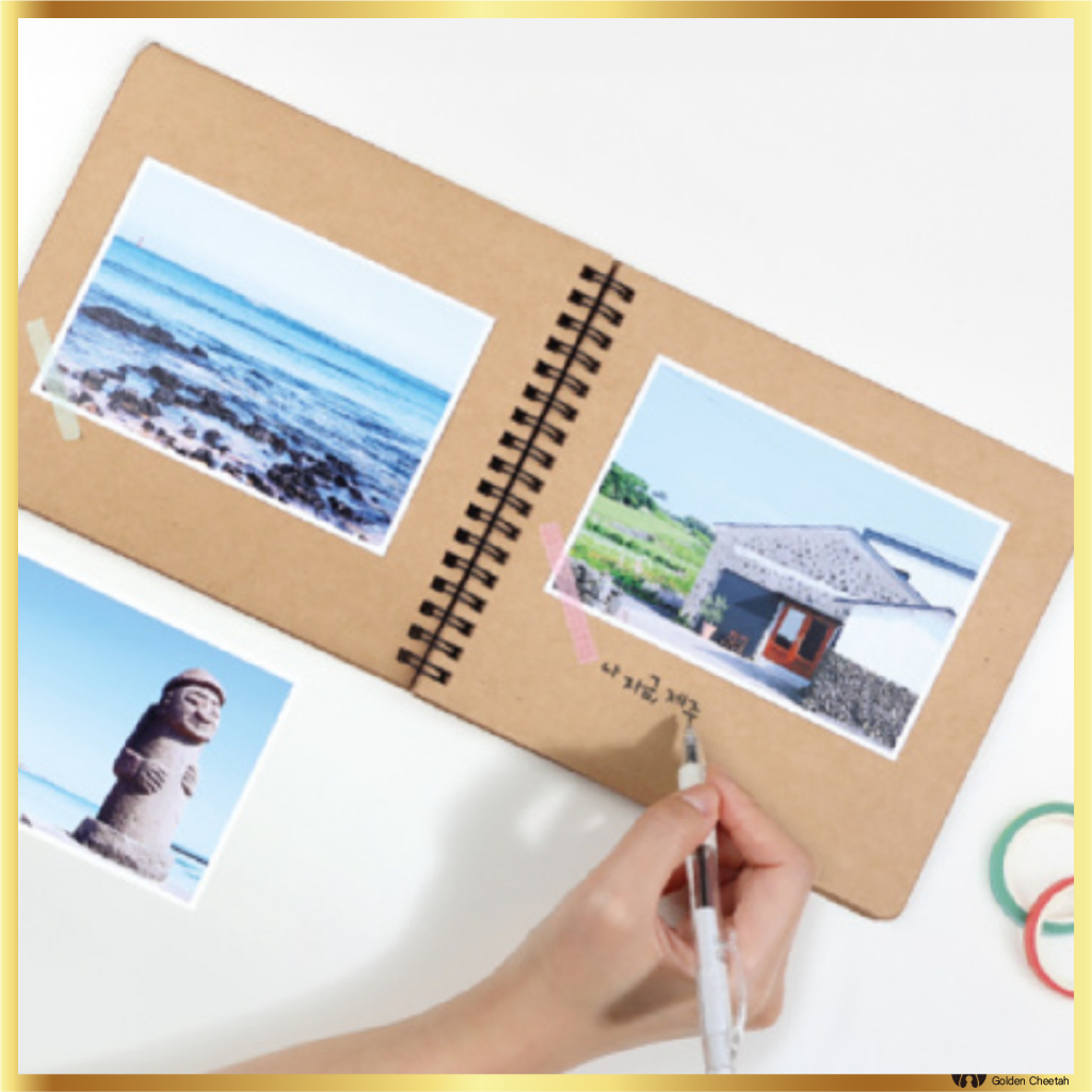 Daiso Korea Kraft Scrapbook 26 Sheets | Shopee Philippines