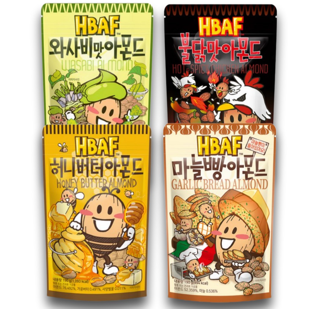 [HALAL] korean Honey Butter Almonds series 190g Seasoning Garlic Bread ...