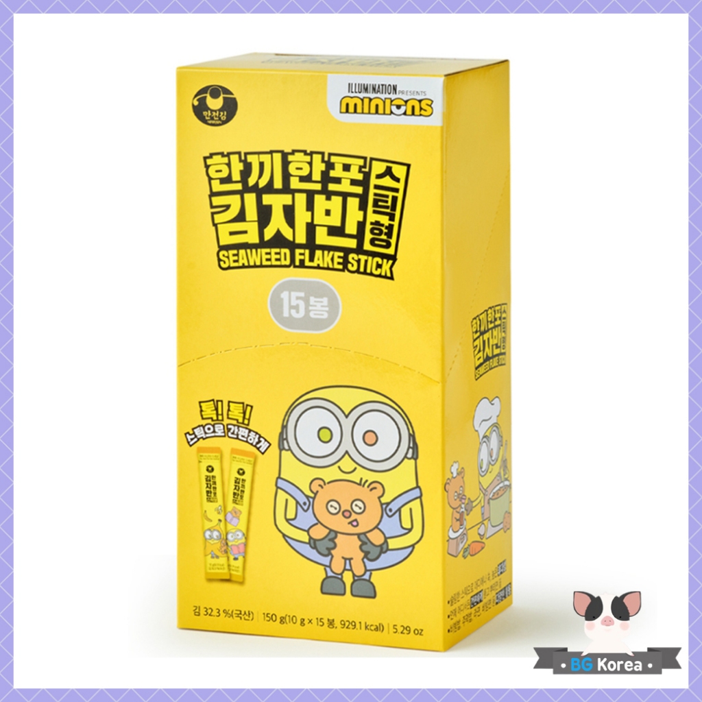 Manjeongim Minion Stick Seaweed Flake 15g x 10sticks / Korean Kimjaban ...