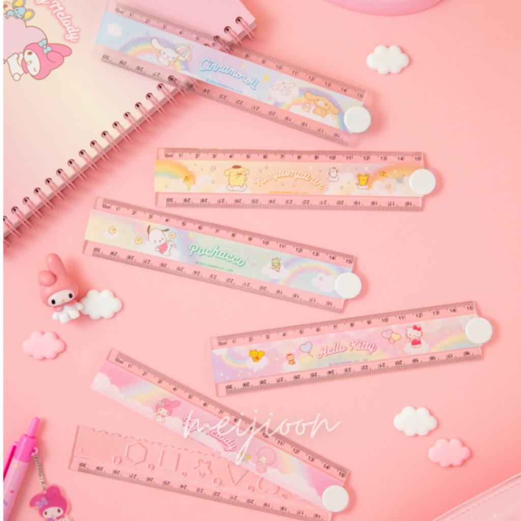 ♥from KOREA♥ Sanrio Chracters, Rainbow series Folding Ruler(30cm ...