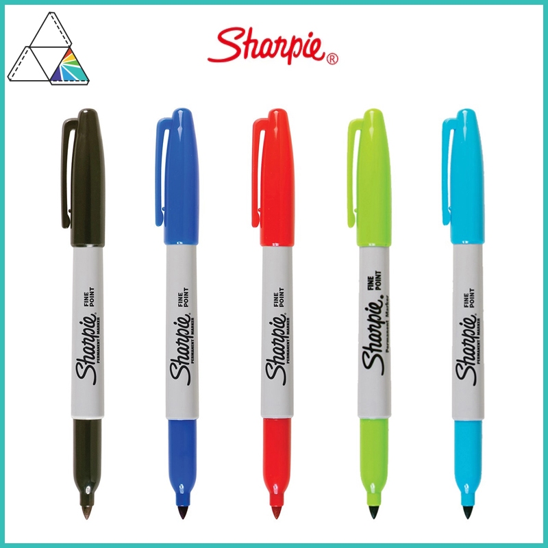 Sharpie Fine Tip Permanent Marker Black / Blue / Red / Lime / Cyan ...
