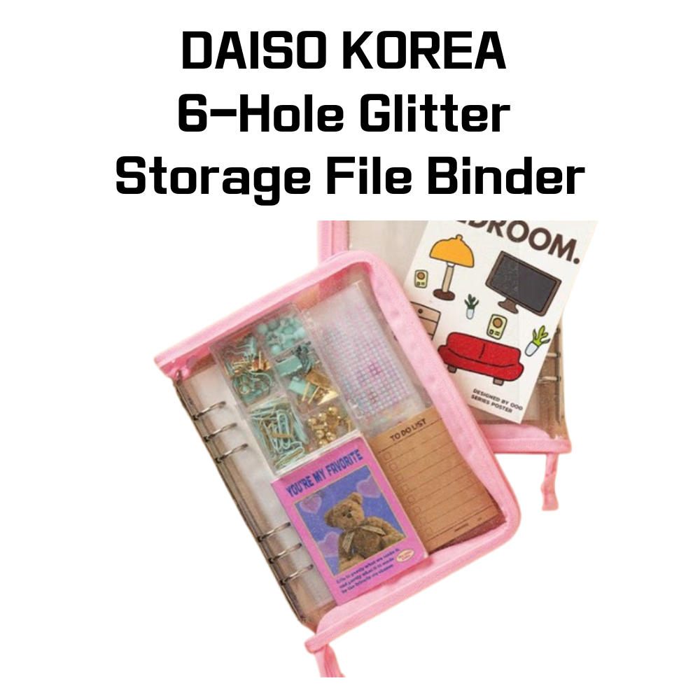 DAISO KOREA 6-Hole Glitter Storage File Binder | Shopee Philippines