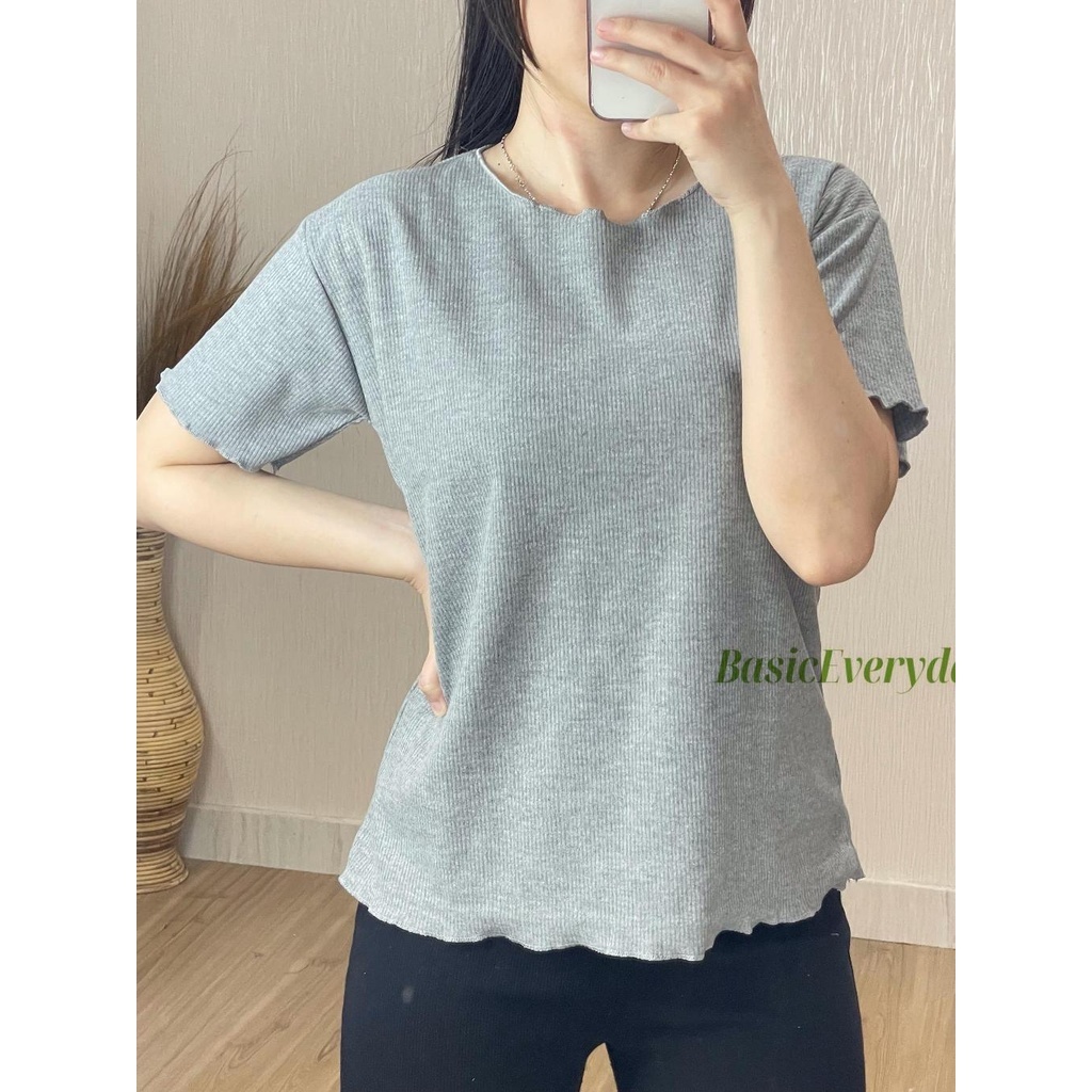 Basiceverday Kei Basic Crop Top Women's Basic Tee Plain Kriwil Hands | Shopee Philippines