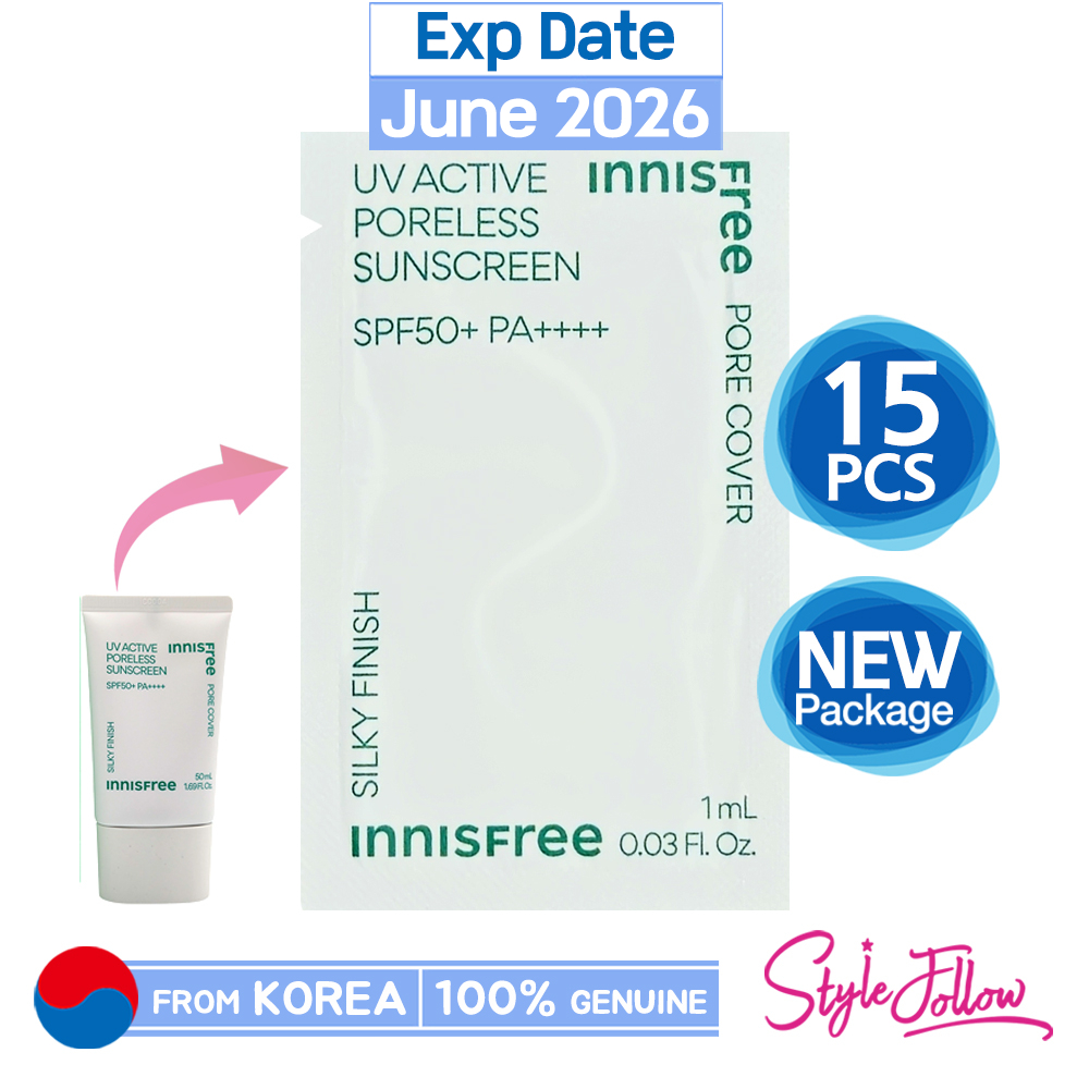 15pcs/15ml ️[INNISFREE] UV Active Poreless Sunscreen 1ml (Sample Sachet ...