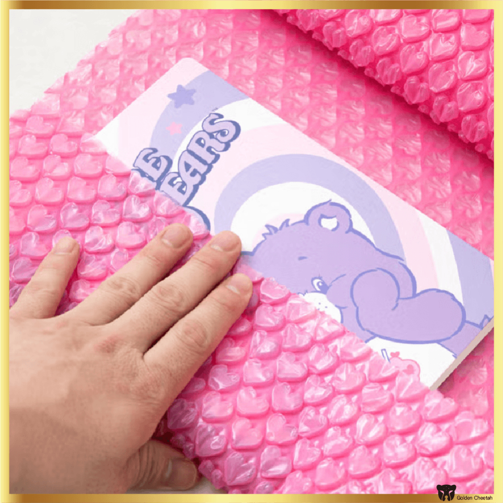 Daiso Korea Heart Bubble Wrap Sheet 30cm x 3m (Light Pink / Deep Pink ...