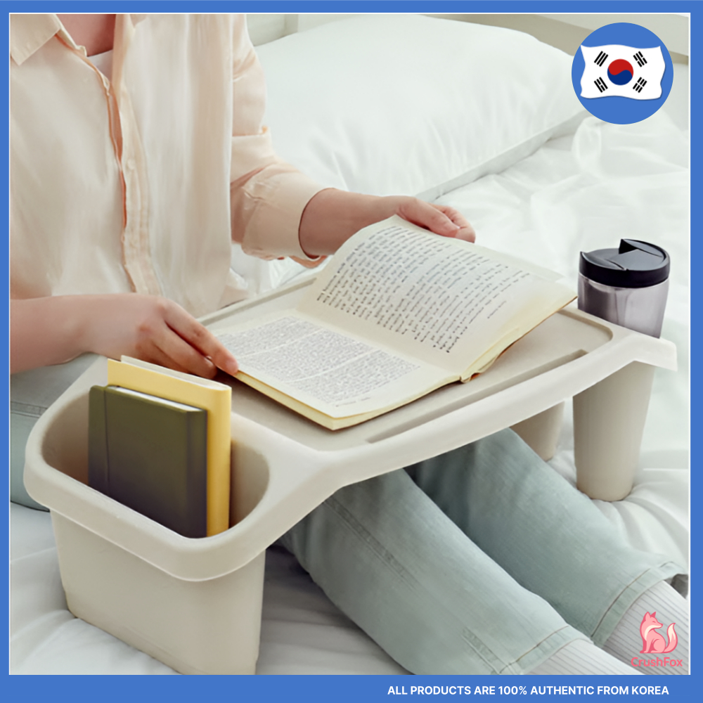 Bed Table for Laptop Study Reading – Plastic Lap Desk with Storage ...
