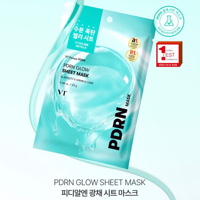 Daiso VT PDRN Glow Sheet Mask 25g 1pc Hydrating Soothing Firming ...