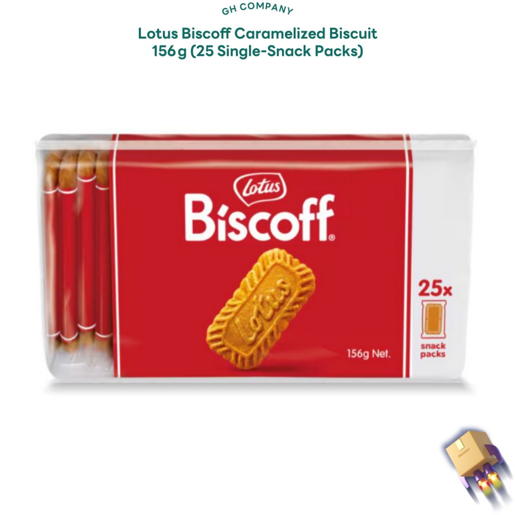 Lotus Biscoff Caramelized Biscuit 156 g (25 Single‑Snack Packs ...