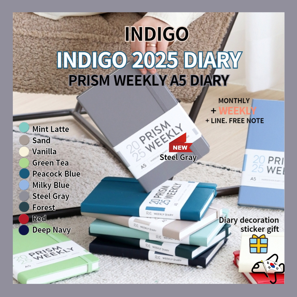2025 Indigo Prism Weekly A5 Diary/Weekly Planner/ Indigo Planner/Korean Planner/Korean 2025 ...