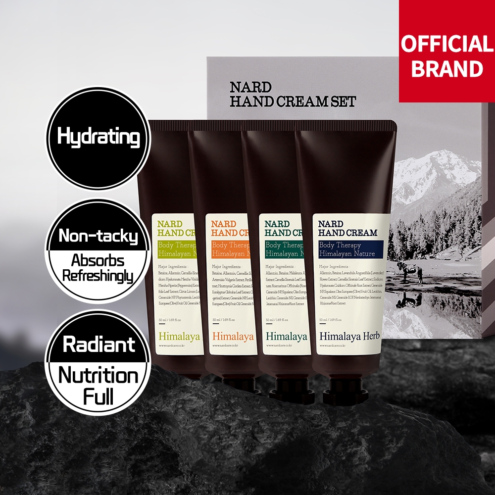[NARD] Hand Cream Set 50ml x 4 (Lavender Musk, Tea Tree Rosemary, Lemon ...