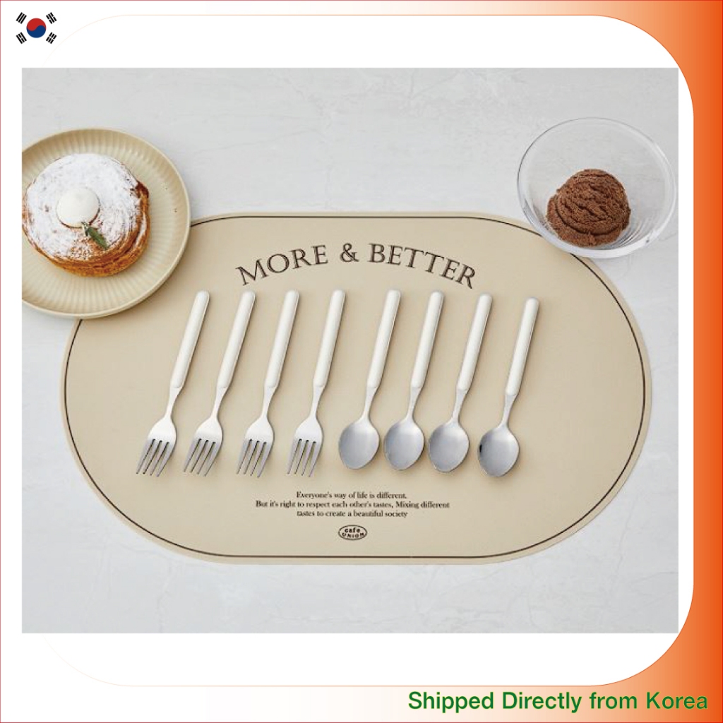 Elegant & Simple Cutlery Set – 8P Dessert Spoon & Fork (Ivory) | Shopee ...