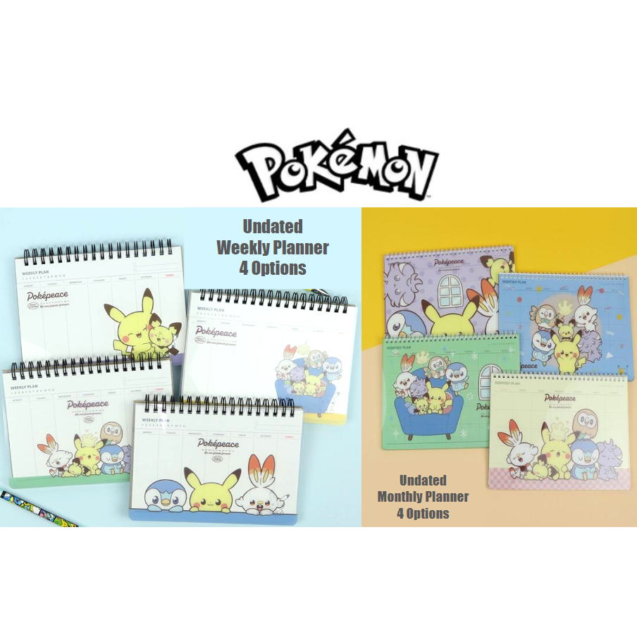 [Pokemon] Pokepeace Undated Weekly / Monthly Planner Scheduler Diary ...