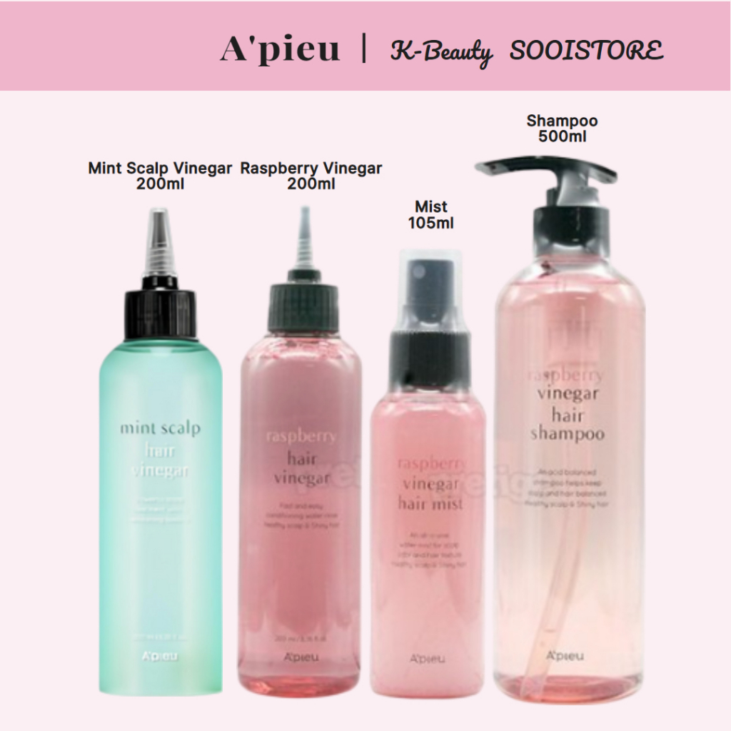 [Apieu] A'pieu Raspberry Vinegar Hair Shampoo, Mist, Raspberry Vinegar ...